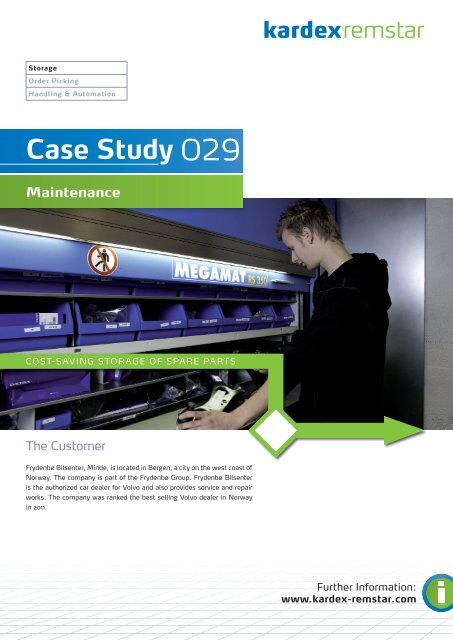 Maintenance / Cost-Saving storage of spare parts - Kardex Remstar