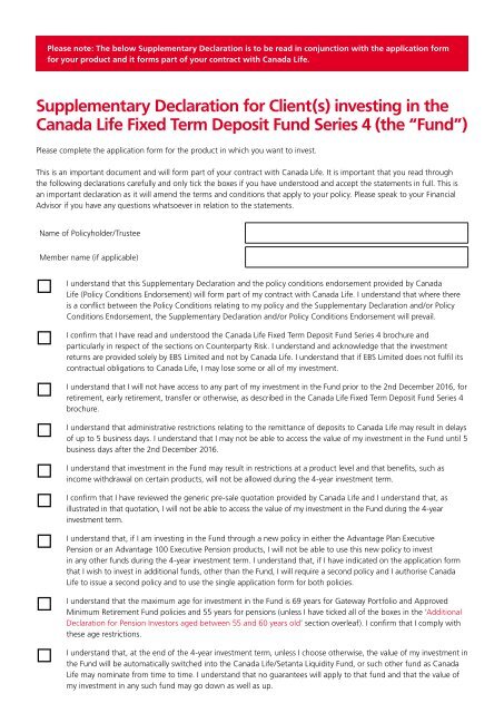 Series 4 supplementary application form available here. - Best Advice