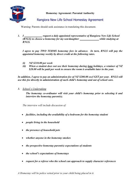 Parental Agreement Template Nz