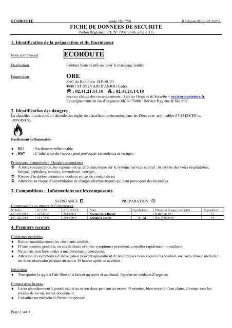 ECOROUTE - 3S signalisation produits de marquage routier