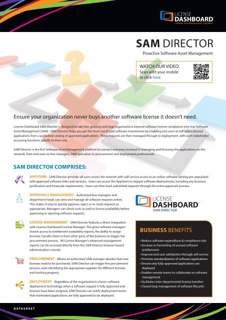 SAM DIRECTOR - License Dashboard