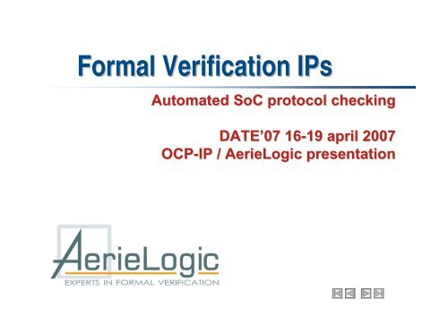 Formal Verification IPs for SoC Protocol Checking - OCP-IP