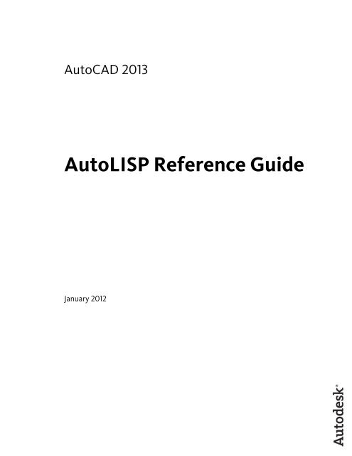 AutoLISP Reference Guide - Documentation & Online Help - Autodesk