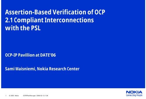 Assertion Based Verification Of Ocp 21 Compliant Ocp Ip