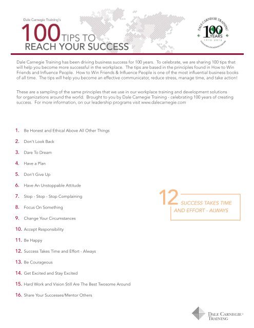 Dale Carnegie Principles