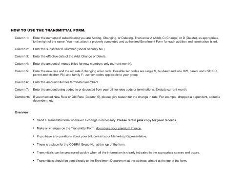 Keystone Transmittal Form