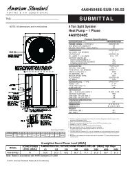 American Standard 4 Ton Split System Heat Pump - 1 Phase with ...