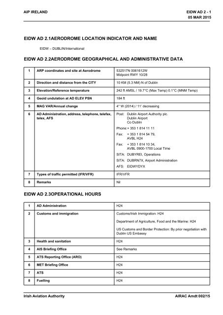 EIDW - Irish Aviation Authority