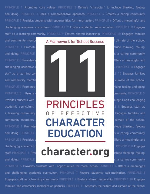 Eleven Principles of Effective Character Education