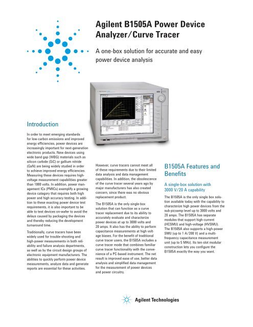 Agilent B1505A Power Device Analyzer/Curve Tracer