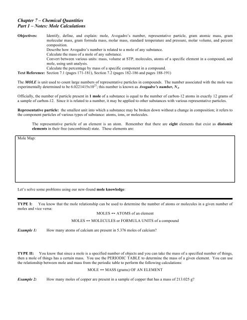 Chapter 7 NOTES - Honors Chemistry Coursework