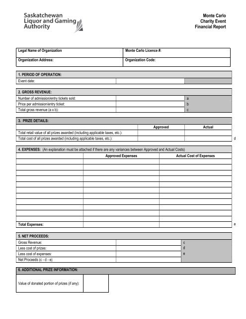 Monte Carlo Charity Event Financial Report.pdf - Saskatchewan ...