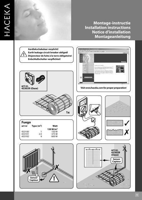 Montage-instructie Installation instructions Notice d ... - Haceka