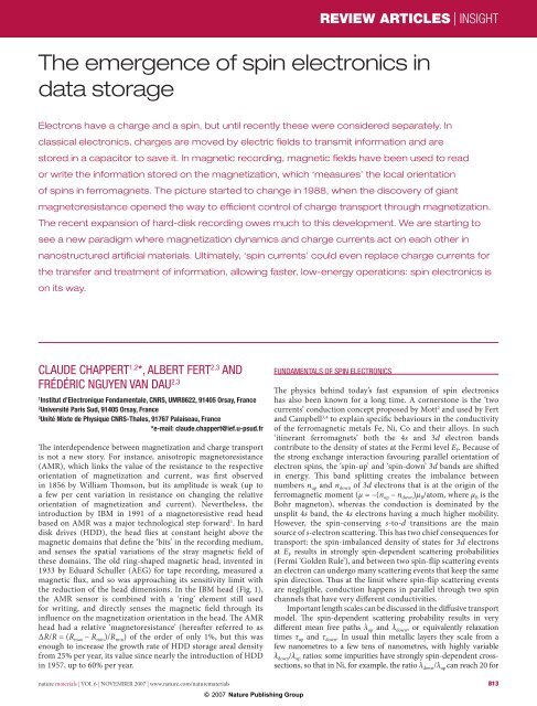 Spintronics review - Fullerton Nanomagnetism Lab