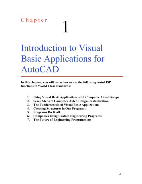 Ch. 1 - World Class CAD Home