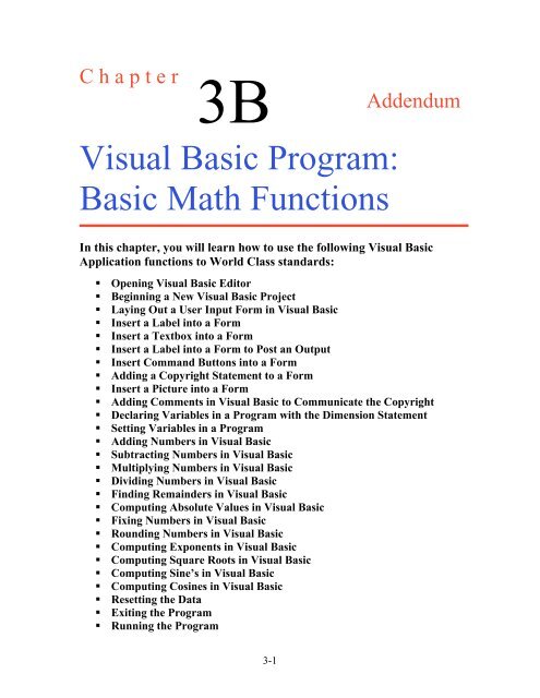 Visual Basic Program Basic Math Functions World Class Cad Home