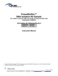 PowerSoil DNA Isolation Kit - MO BIO Laboratories