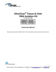 PowerSoil DNA Isolation Kit - MO BIO Laboratories