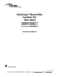 PowerSoil DNA Isolation Kit - MO BIO Laboratories