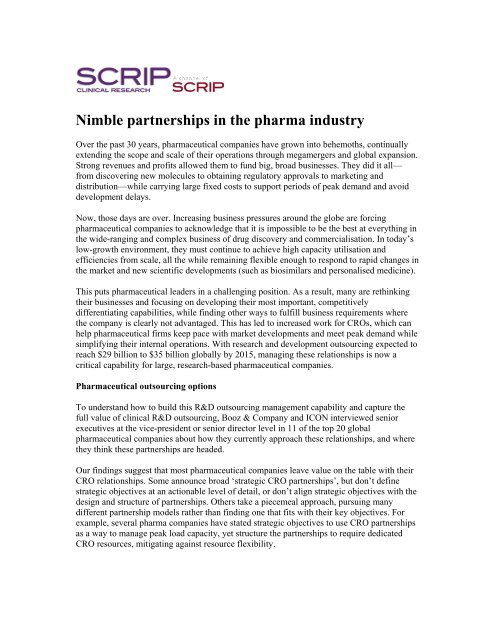 SCRIP Clinical Research Articles- week commencing 21 ... - ICON plc
