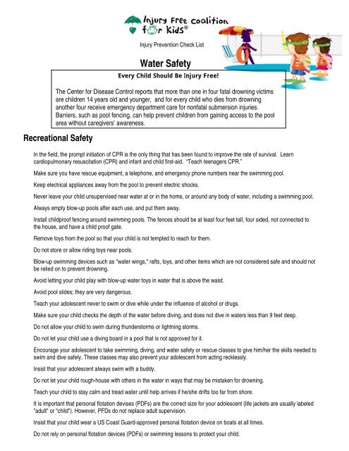 Water Safety Checklist (PDF)