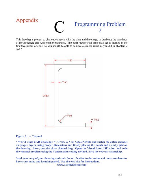 Appendix C Programming Problem 2 World Class Cad Home