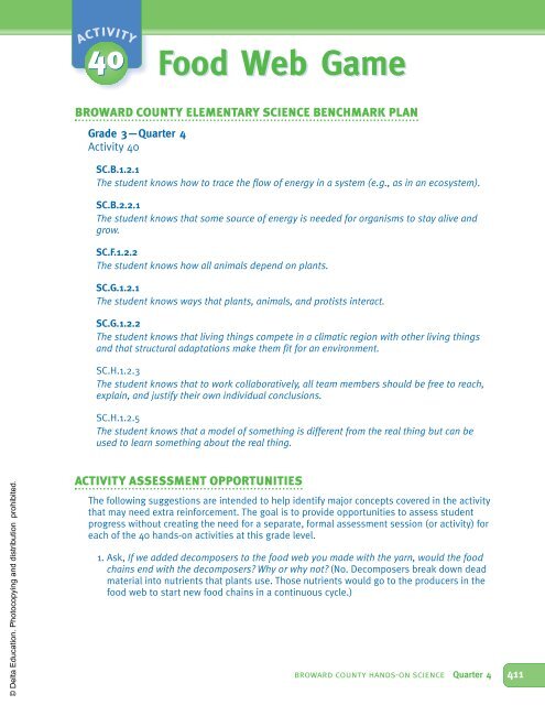 40. Food Web Game - Delta Education
