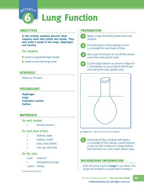 Lung Function Lung Function - Delta Education