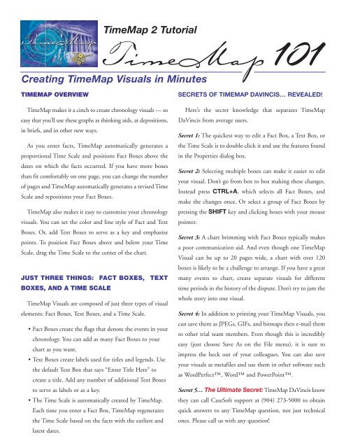 TimeMap 2 Tutorial Creating TimeMap Visuals in Minutes - CaseSoft