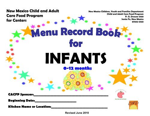 Center Menu Record Book (MRB) - Infant (PDF) - New Mexico Kids