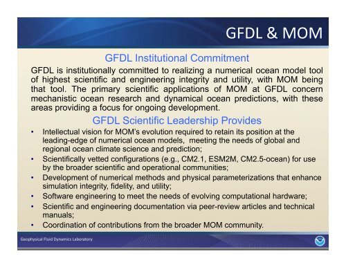 The Modular Ocean Model - NOAA