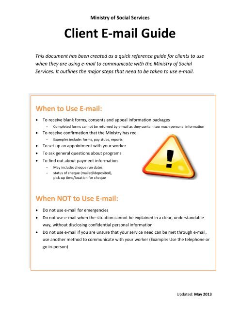 E-Mail Guide - Social Services