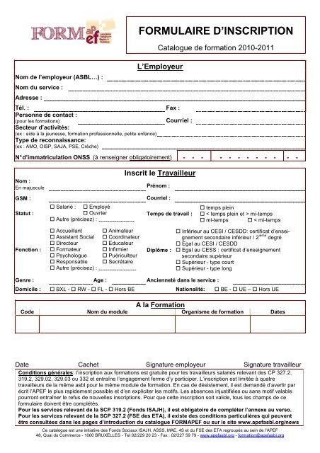 Pour télécharger le bulletin d'inscription