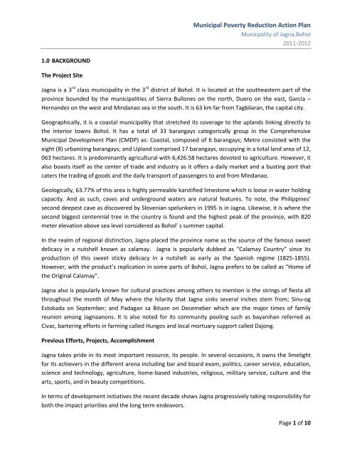 Municipal Poverty Reduction Action Plan - Jagna