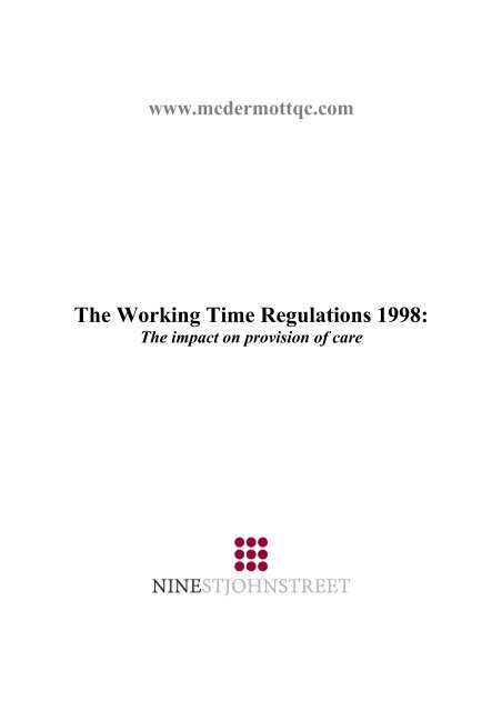 The Working Time Regulations 1998: