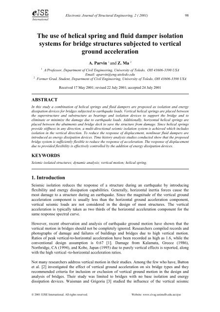 The use of helical spring and fluid damper isolation systems for ...