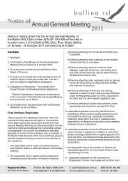 boardwalk menu - Ballina RSL Club