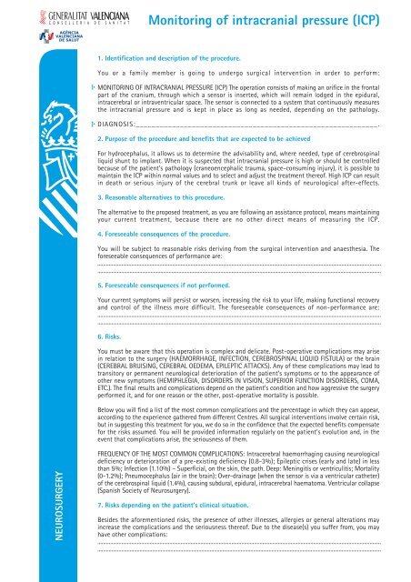 Monitoring of intracranial pressure (ICP)
