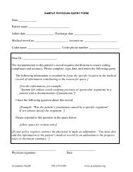 Generic Physician Query Policy - Acumentra Health