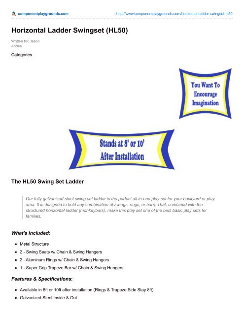 Horizontal Ladder Swingset