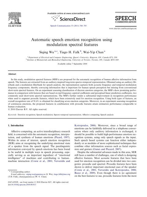 Automatic Speech Emotion Recognition Using Musae Lab