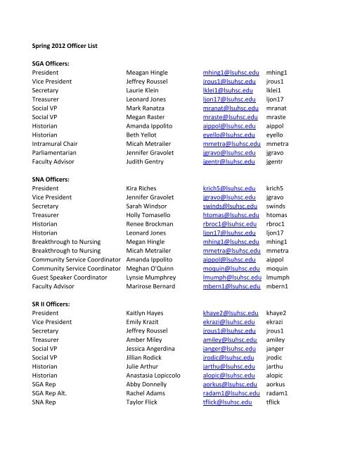 Class Officers Images