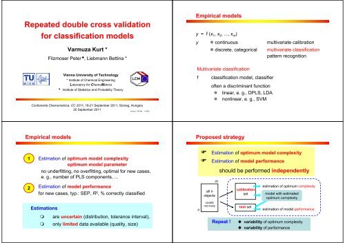 Repeated double cross validation for classification models