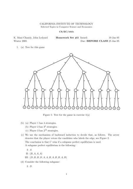 Homework 3 Solutions - Caltech