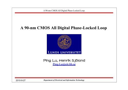 A 90-nm CMOS All Digital Phase-Locked Loop - Lund Circuit Design ...