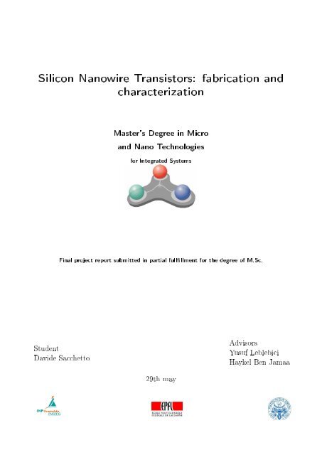 Silicon Nanowire Transistors: fabrication and characterization