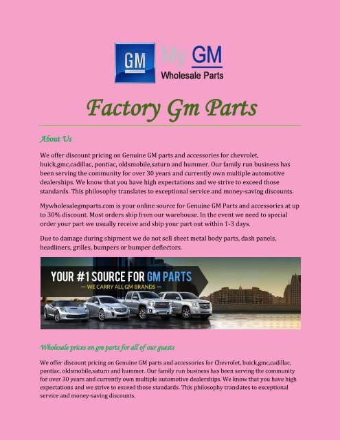 Factory Gm Parts