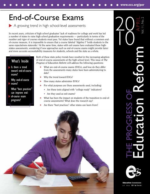 End of Course Exams - Student Assessment Section