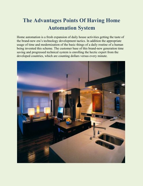 The Advantages Points Of Having Home Automation System