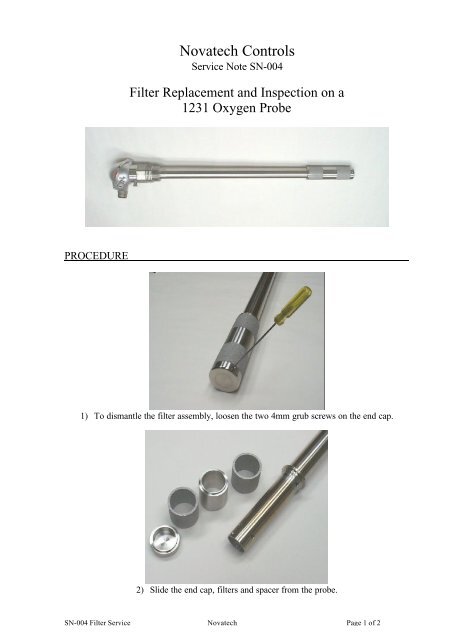 Replacing the 1231 Probe Filters.pdf - Novatech Controls